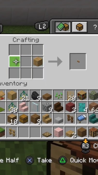 Minecraft How To Make A Oak Button #minecraftshorts #minecraftcrafting ...