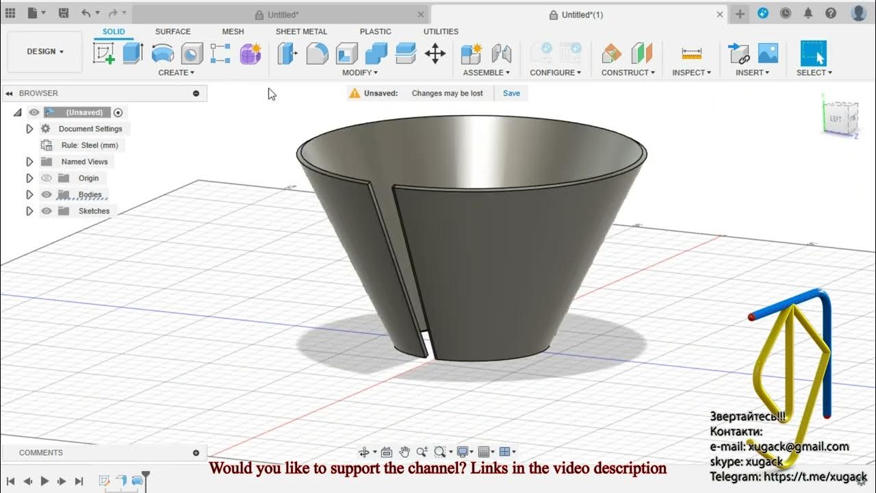 Creating a sheet metal cone in Fusion 360 | Створення конуса з листового металу у Fusion 360 ...