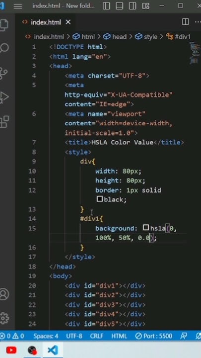 How To Use CSS HSLA Color Value || #css #html #bca #youtubeshort #youtubeshorts - YouTube