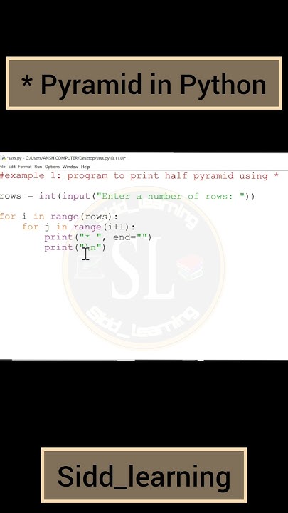 coding lover||pyramid in python|| how to run pyramid program in idle #short#shorts #short # ...