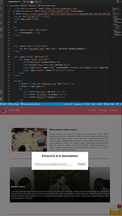 Faire un système de newsletter avec php et mysql - YouTube