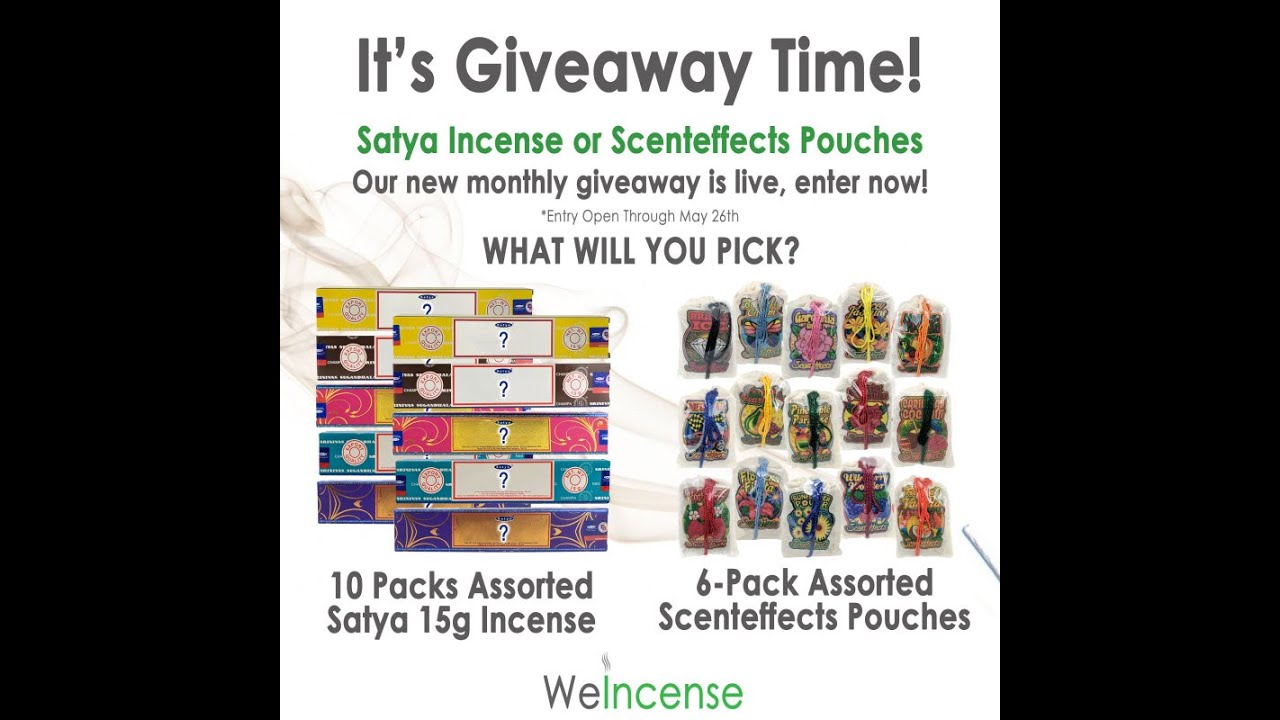 WeIncense May 2024 Giveaway & Grand Prize Winner Selection - Incense ...
