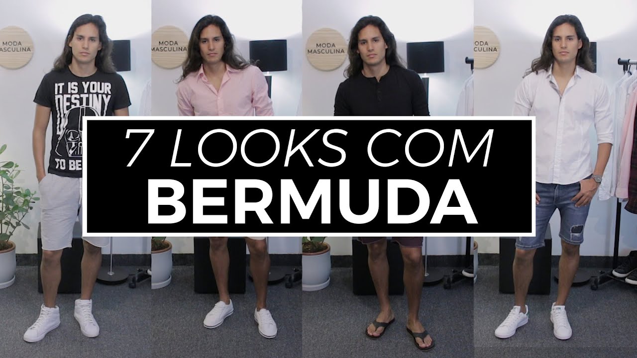 MODA VERÃO: 7 looks masculinos com bermuda - YouTube