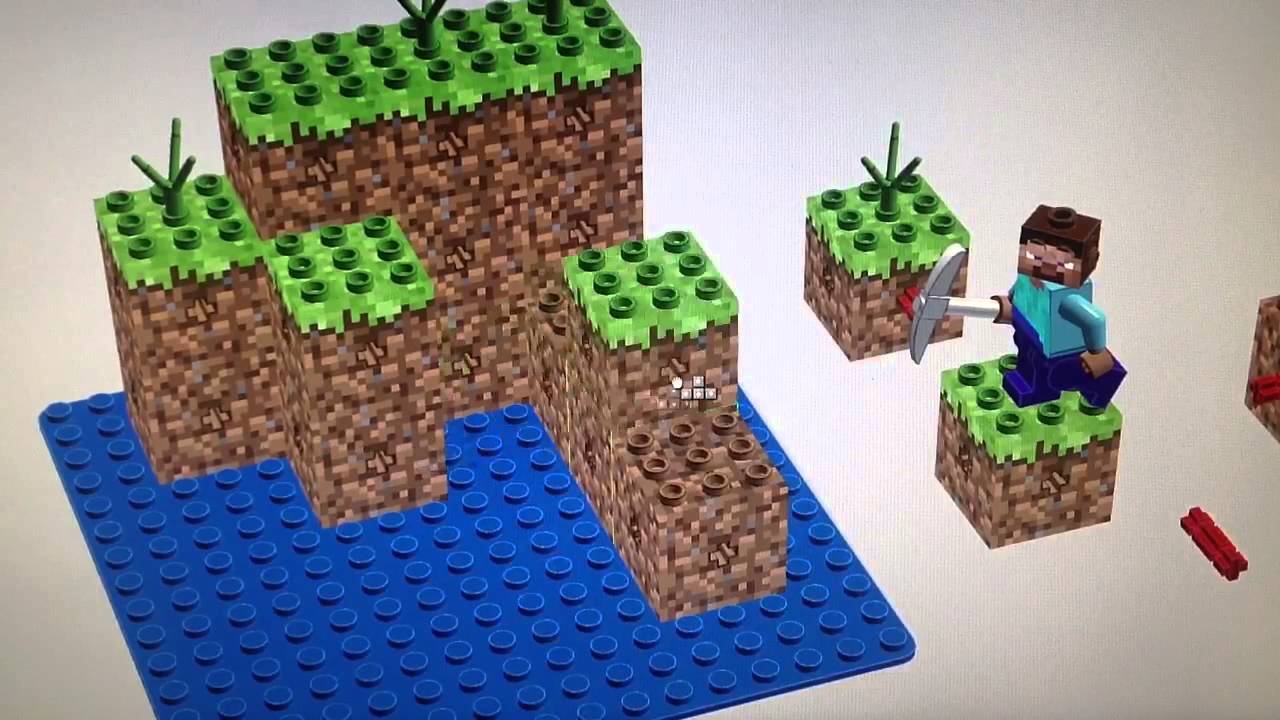 Lego Minecraft cube bricks 3x3 realistic minifig scale design - YouTube