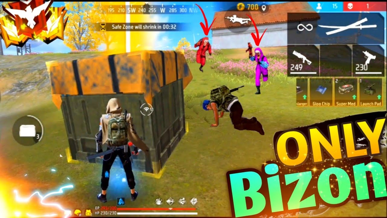 Only Bizon Gun Challenge😱Fearless Gameplay Total OP - Garena free fire ...