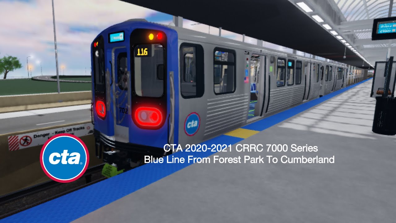 CTA 2020-2021 CRRC 7000 Series Blue Line From Forest Park To Cumberland But On Roblox - YouTube