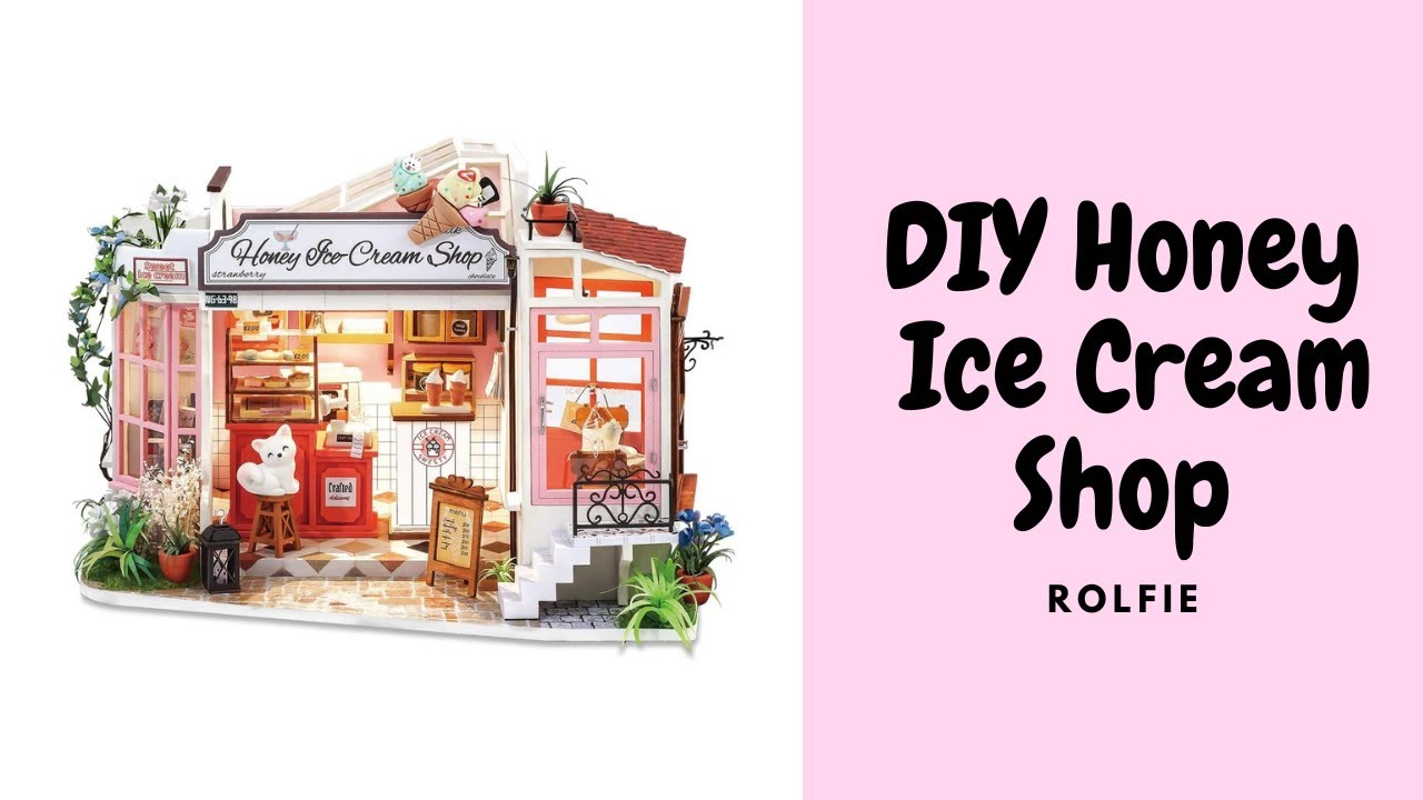 DIY Miniature Dollhouse Kit | Ice cream shop | With LED lights! - YouTube