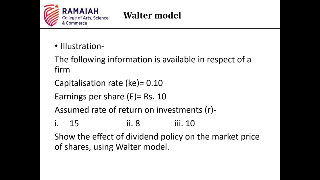 FM- Module 6 Walter model - YouTube