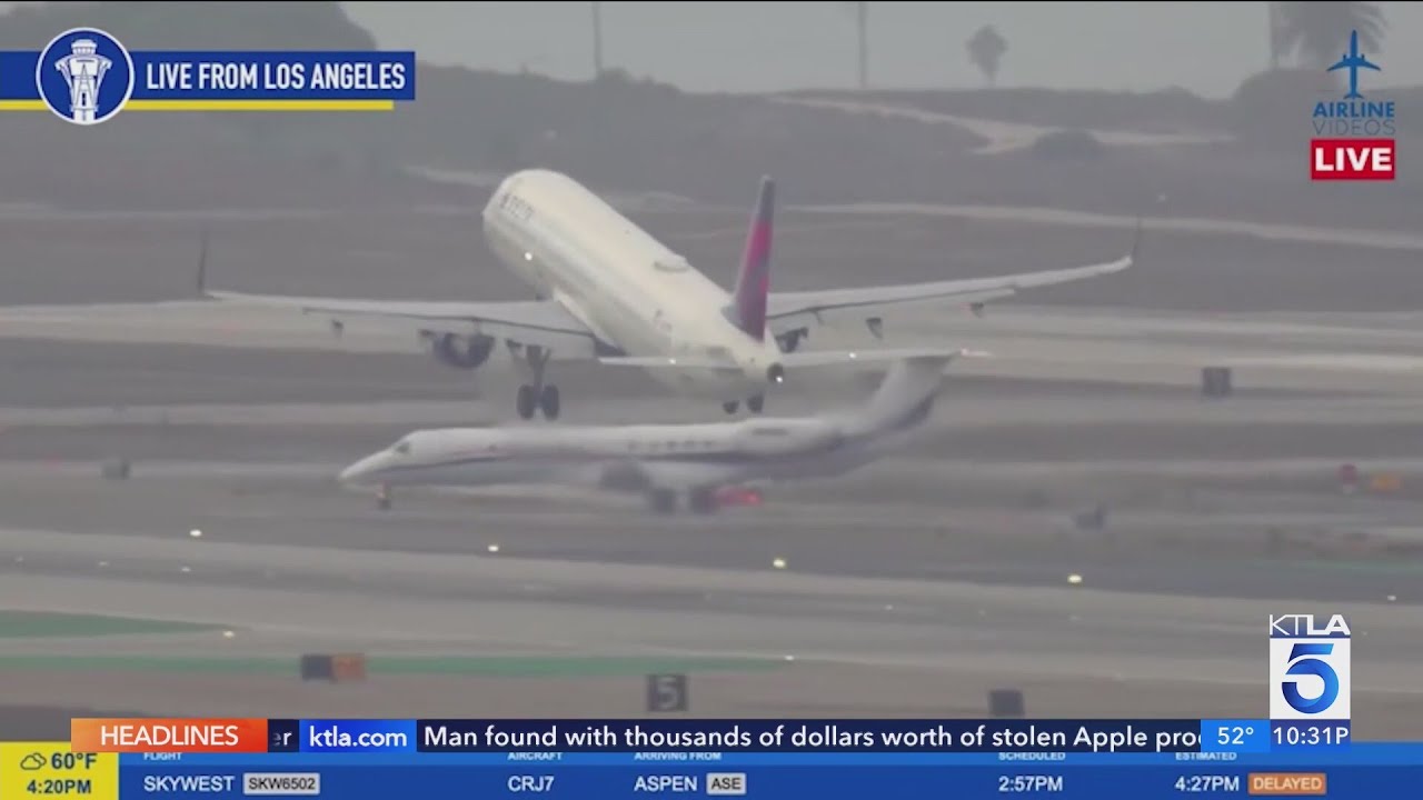 Investigation underway after near-collision at LAX - YouTube