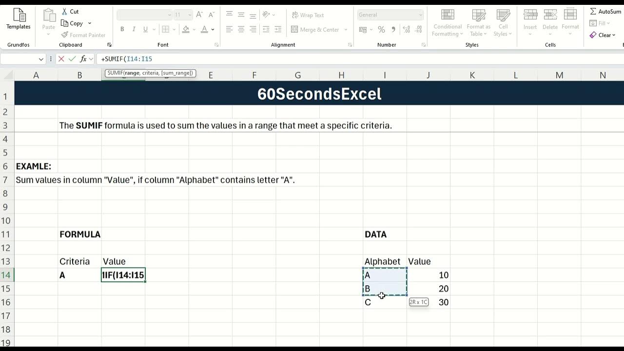 How to use Excel function SUMIF - YouTube