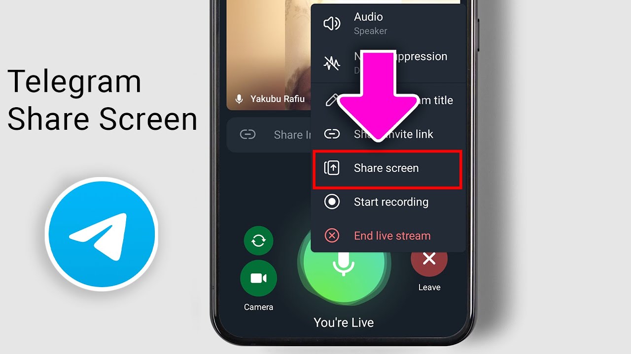 How to Share Your Screen in Telegram Channel Live Stream - YouTube