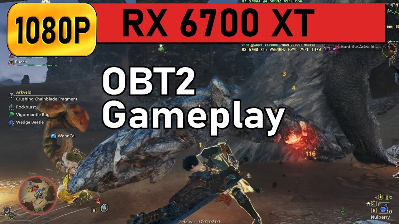 Monster Hunter Wilds OBT2 Gameplay with RX 6700 XT Benchmark - YouTube
