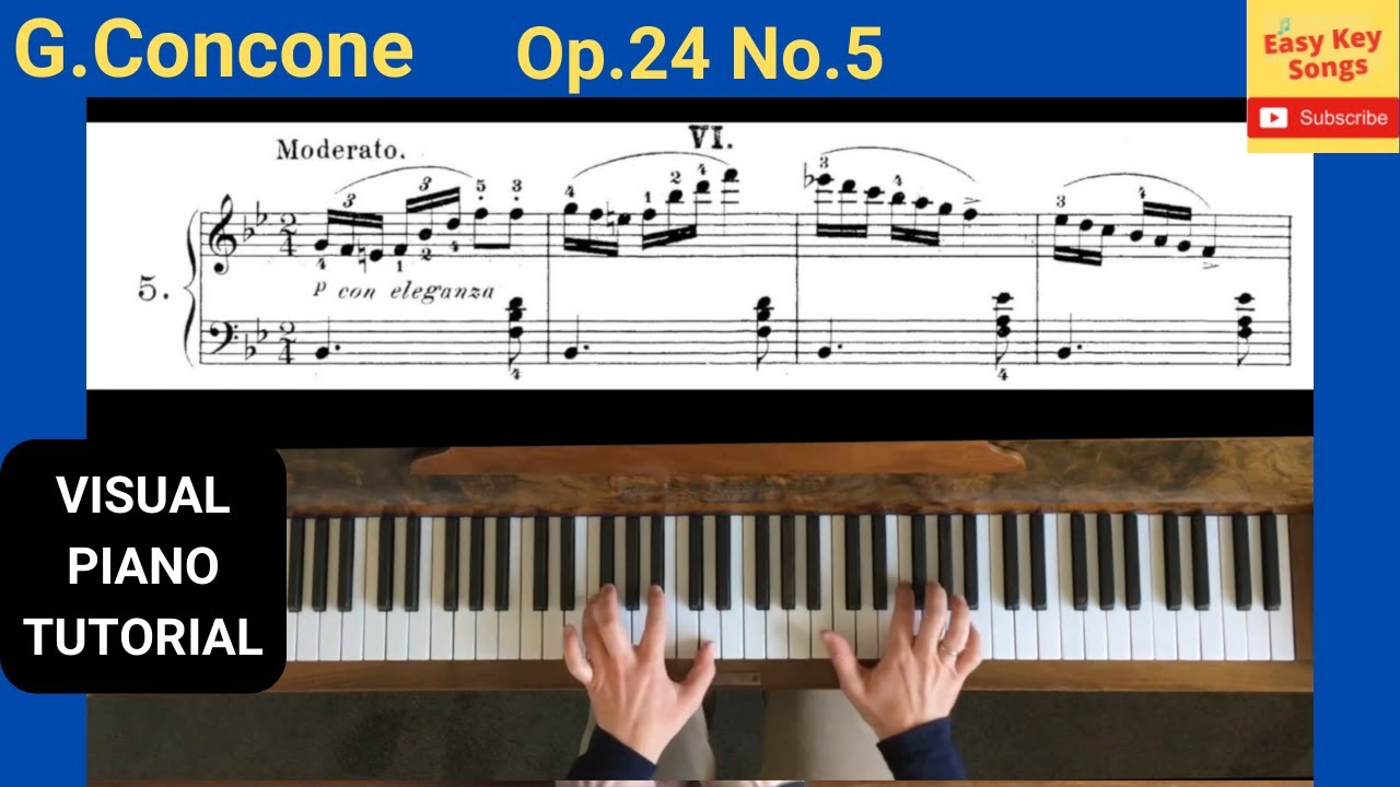 G.Concone Etude No.5 Op.24 from 25 Melodic Studies. Easy and ...