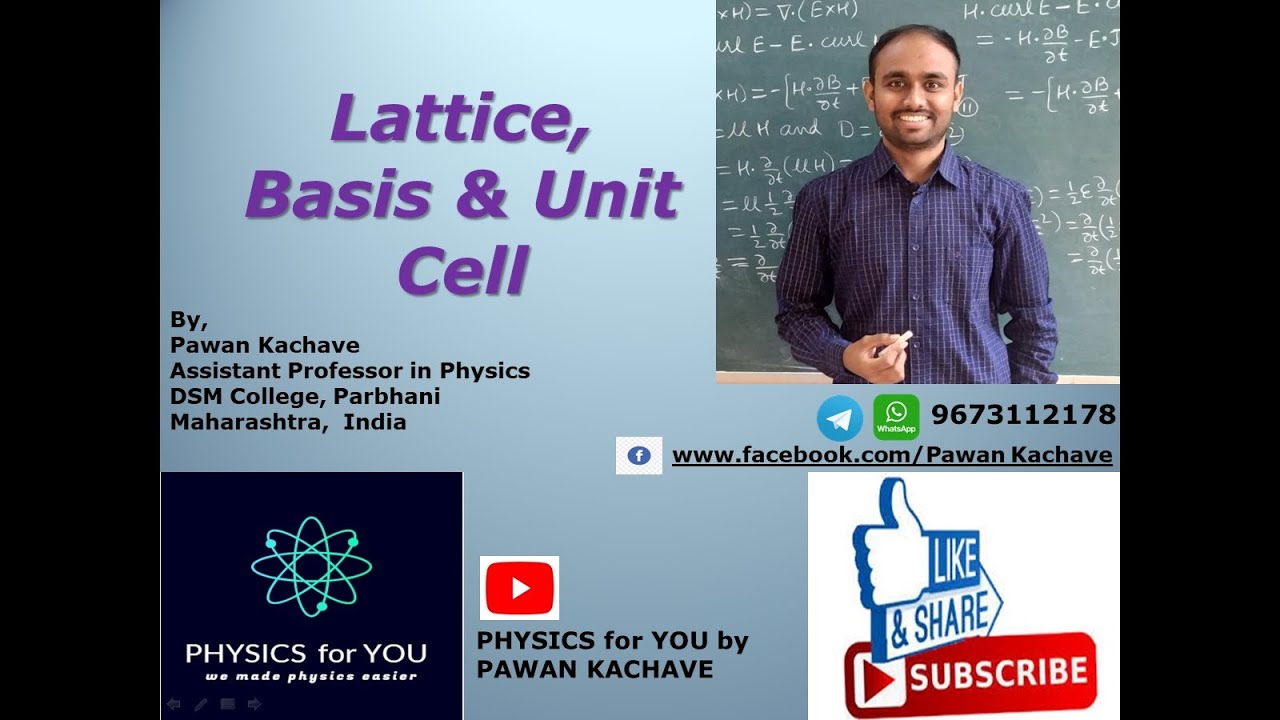 Lattice, Basis, Translation Vectors and Unit Cell - YouTube