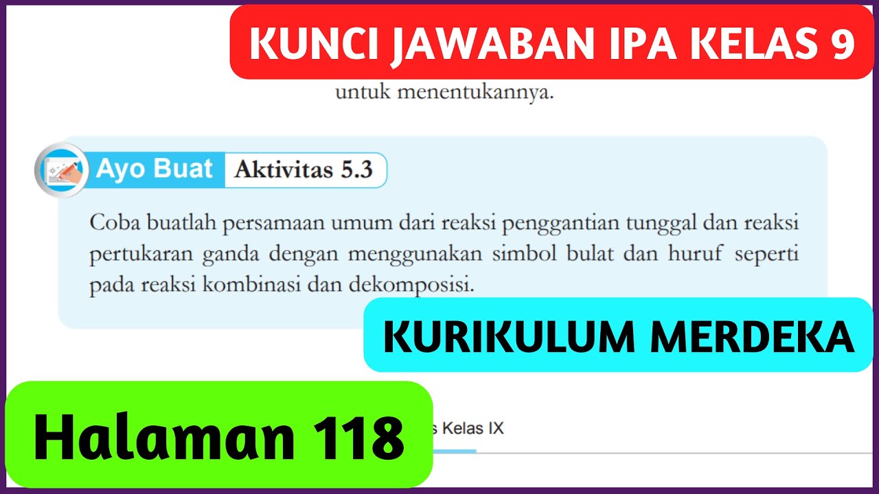 Kunci Jawaban IPA Kelas 9 Halaman 118 Ayo Buat Aktivitas 5.3 Kurikulum Merdeka - YouTube