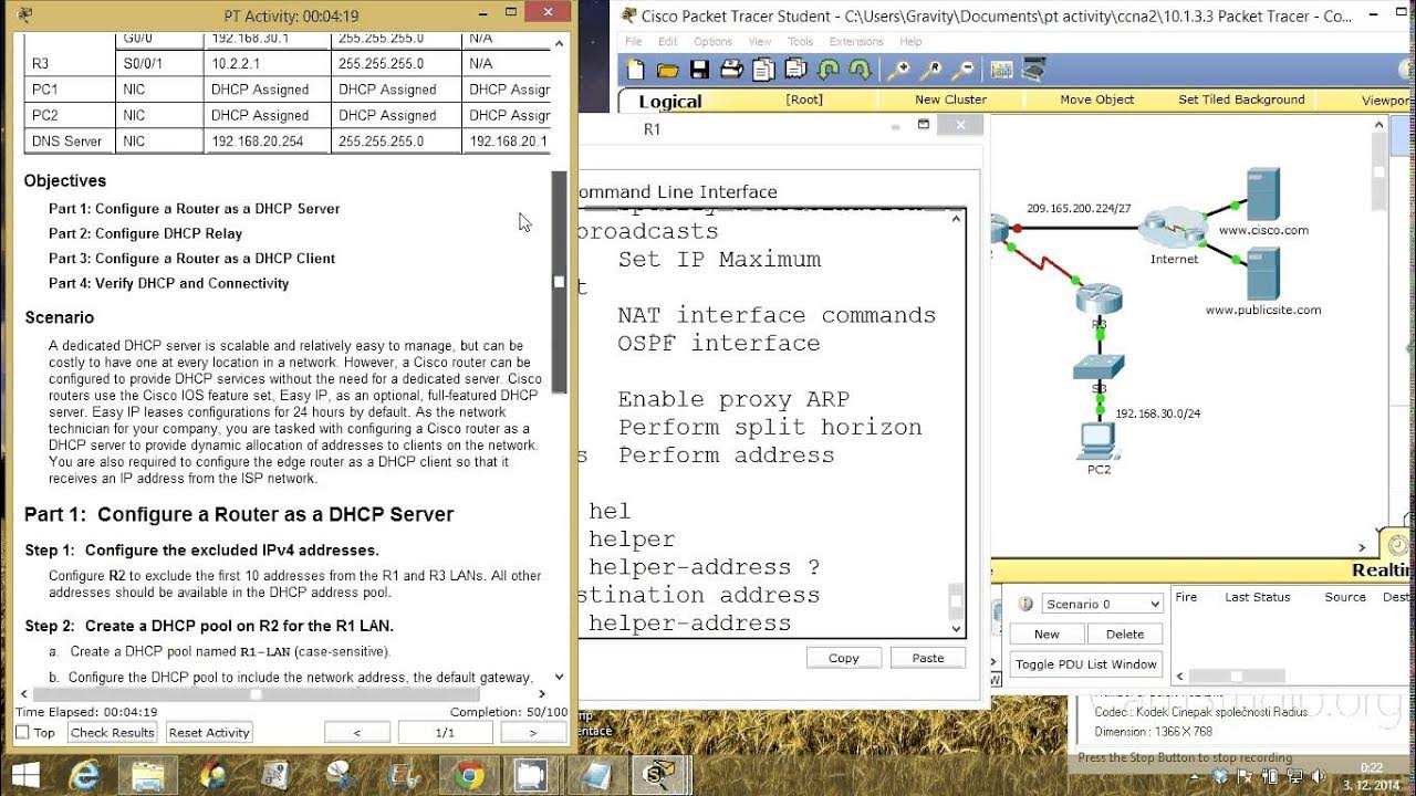 CCNA 2 Packet Tracer Activity 10.1.3.3 solution - YouTube