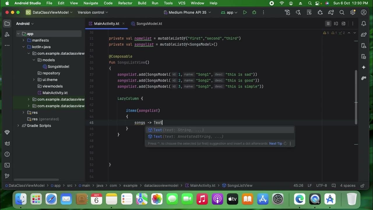 JetPack ViewModel with Model(Data Class) with Example of Lazy Column Part One - YouTube