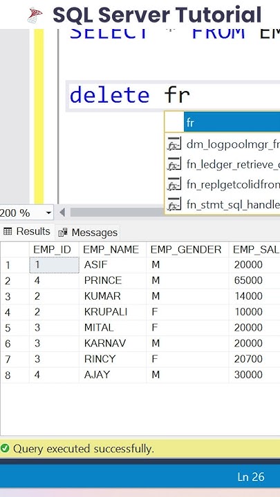 How to Delete more than One Row in SQL Server? - YouTube