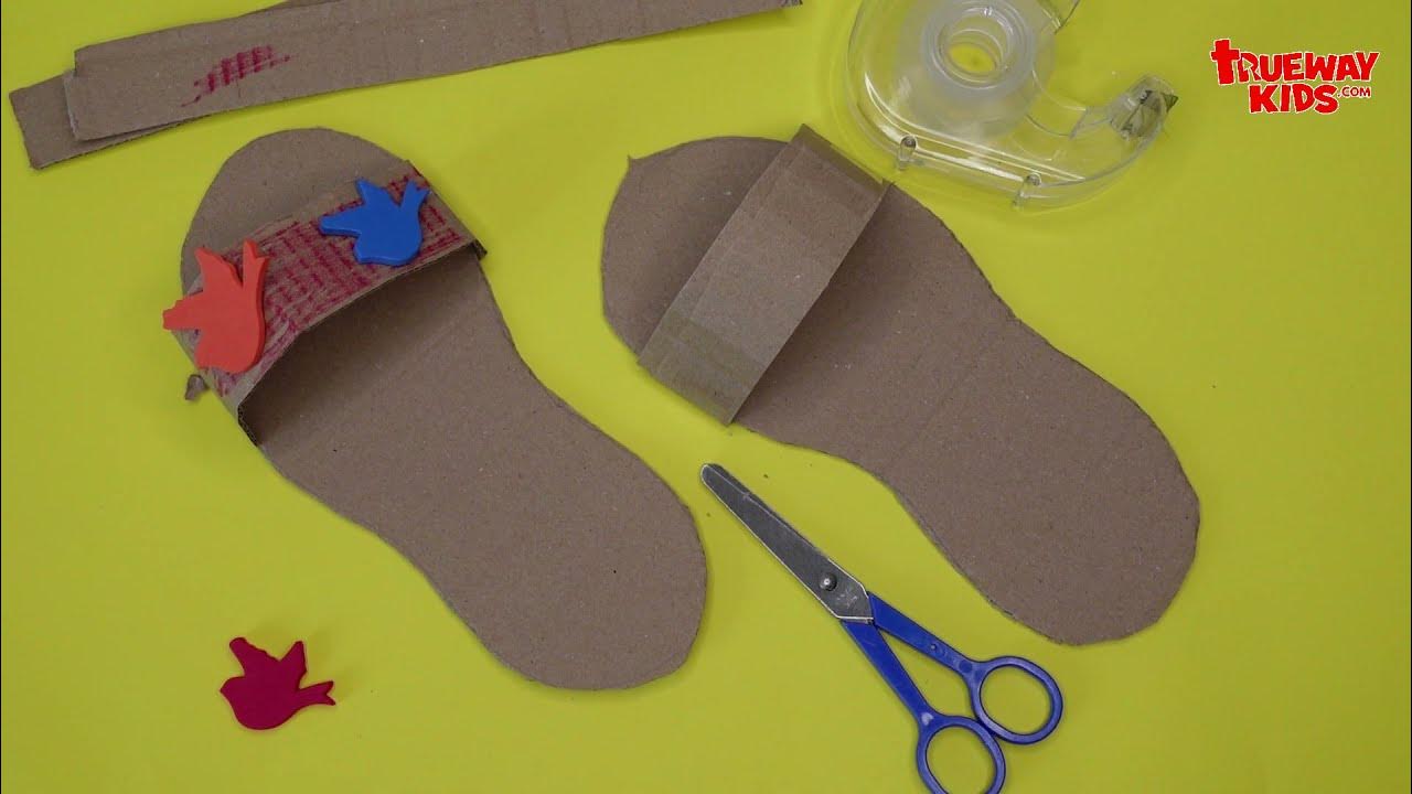 EASY KIDS CRAFT: Cardboard Sandals - YouTube