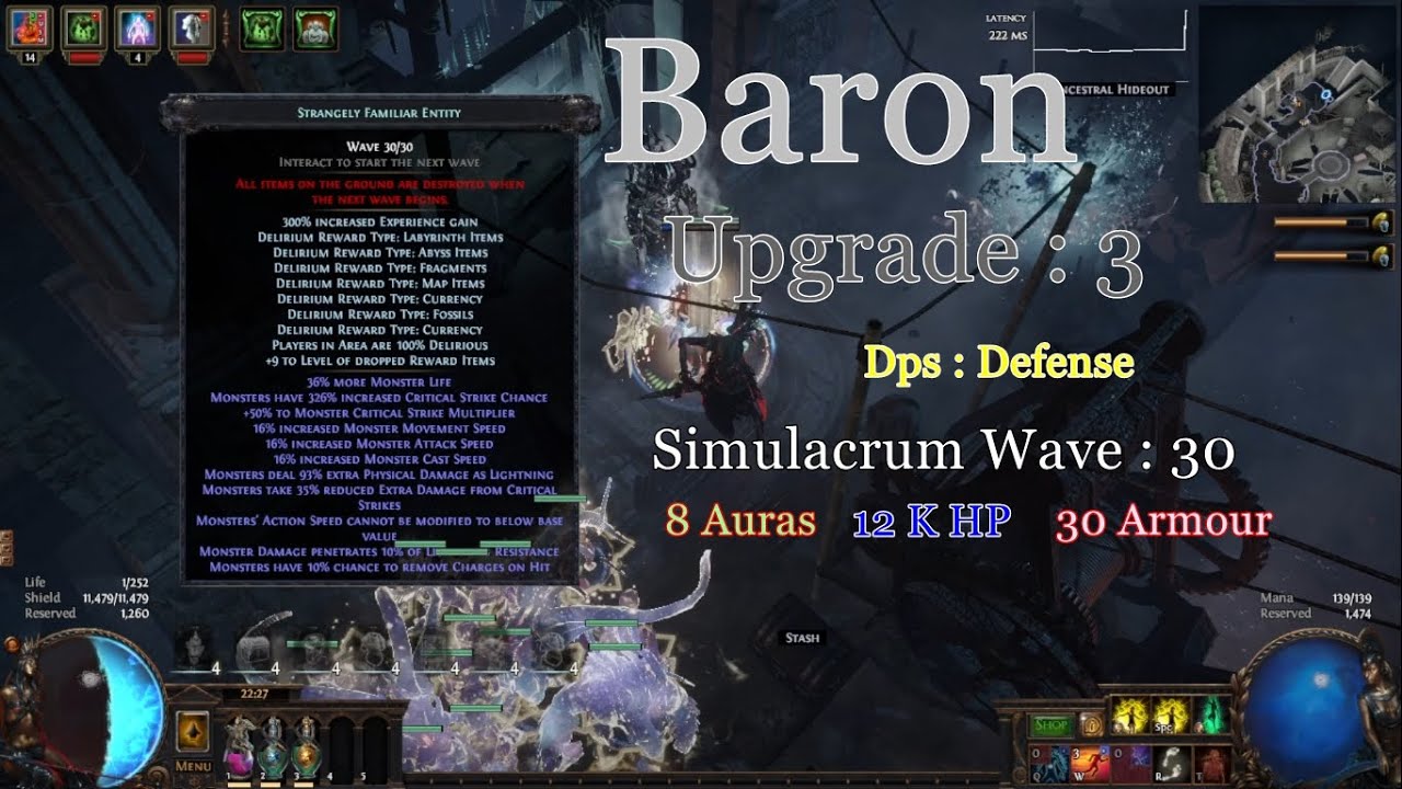 [Path of Exile 3.21] Baron Zombie ( Crucible ) ( Simulacrum Wave : 30 ...
