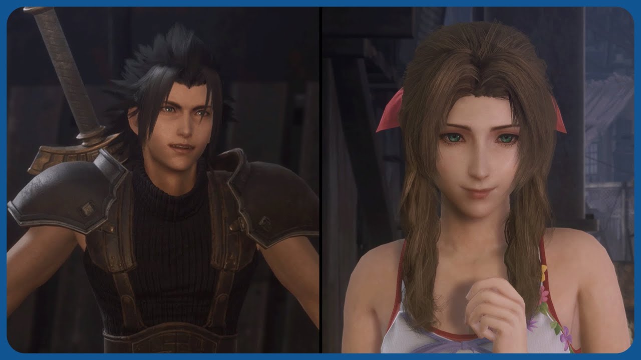 Zack gives Aerith her ribbon - Crisis Core Final Fantasy 7 Reunion ...
