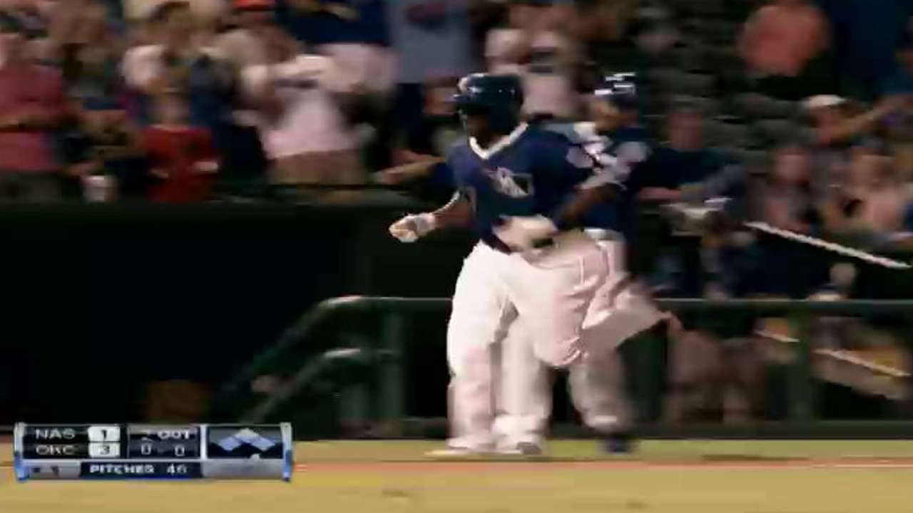 Dickson hits his second homer in two playoff games - YouTube