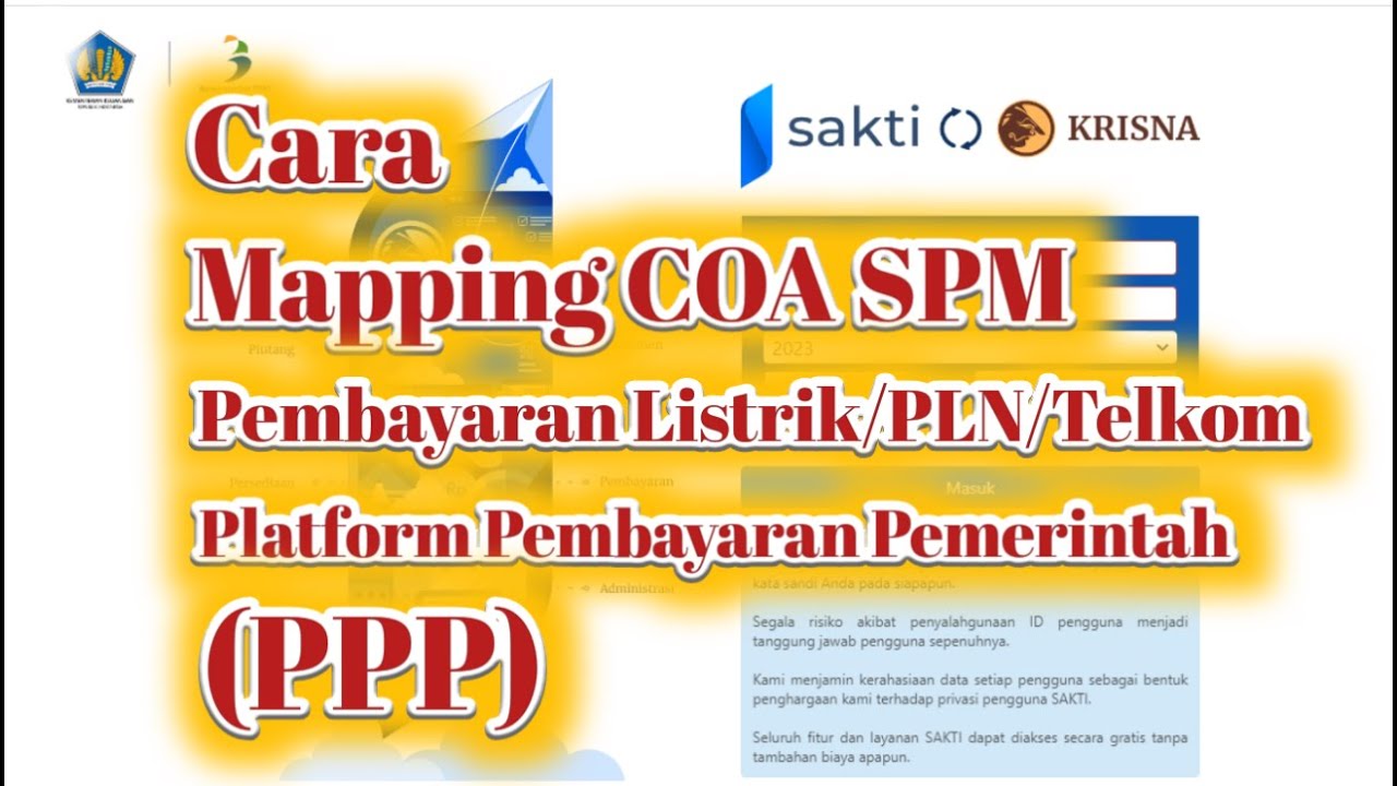 Cara Mapping COA SPM pembayara PLN Telkom Melalaui PPP - YouTube