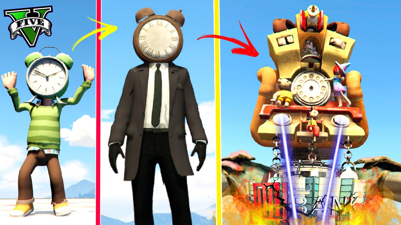 ATUALIZEI o CLOCKMAN FRACO até o GIGANTE CLOCK MAN no GTA 5 ! - YouTube