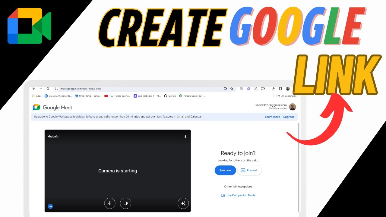 How To Create Google Meet Link | Start Google Meeting Now - YouTube