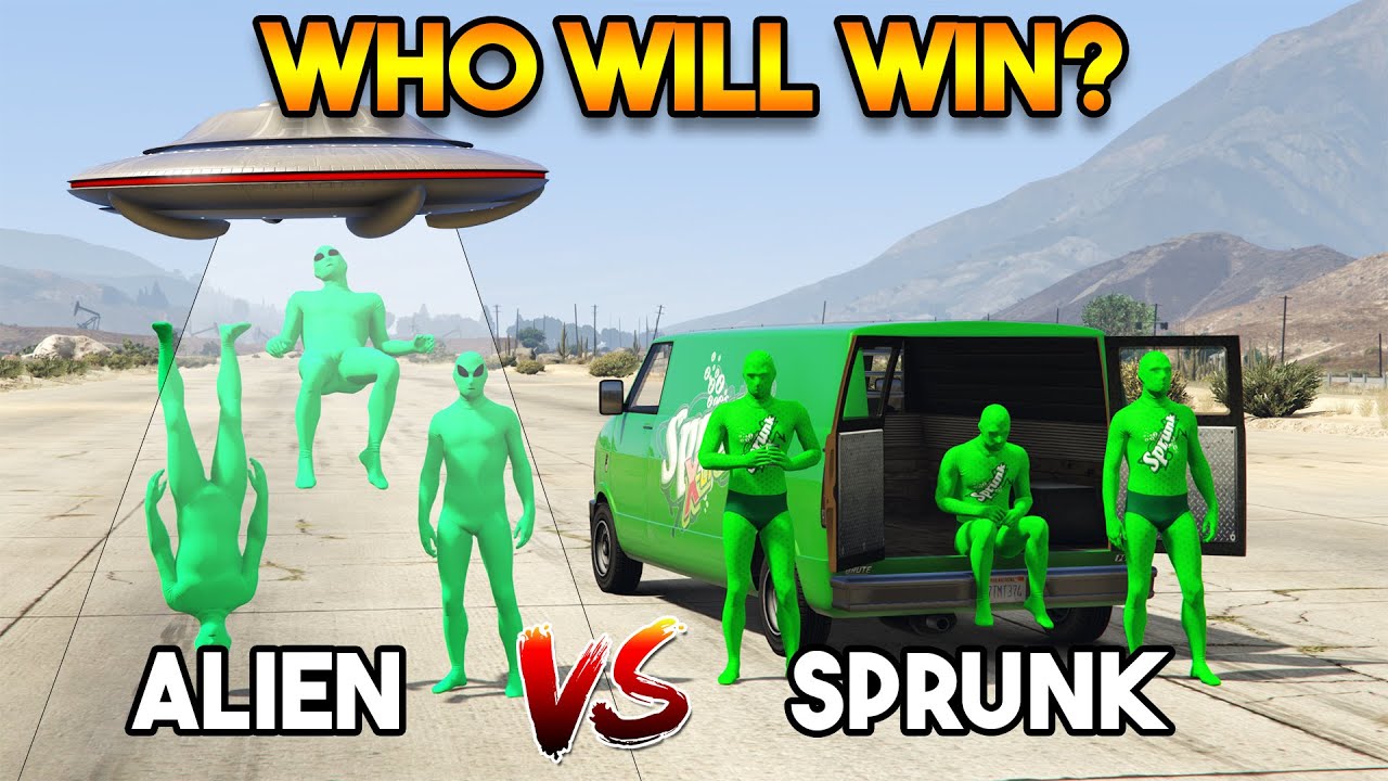GTA 5 ONLINE : GREEN ALIEN VS SPRUNK (WHICH IS BEST?) - YouTube