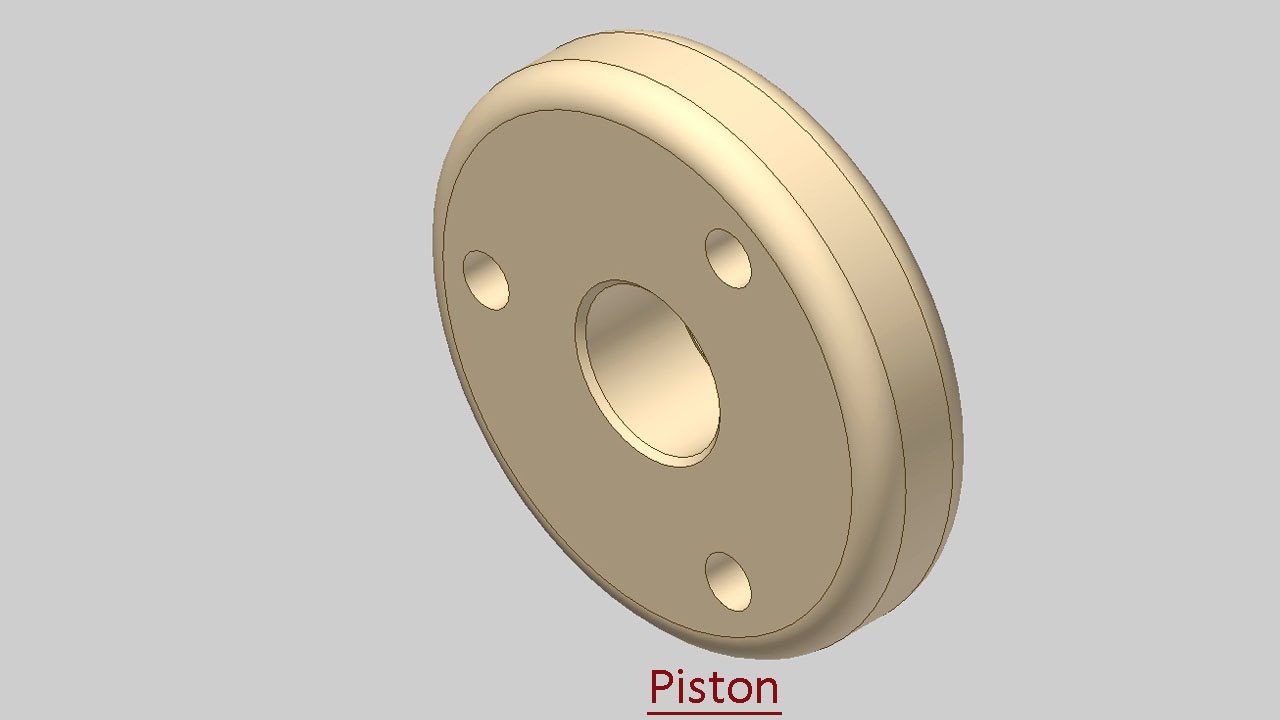 Piston of Suspension (Video Tutorial) Autodesk Inventor - YouTube