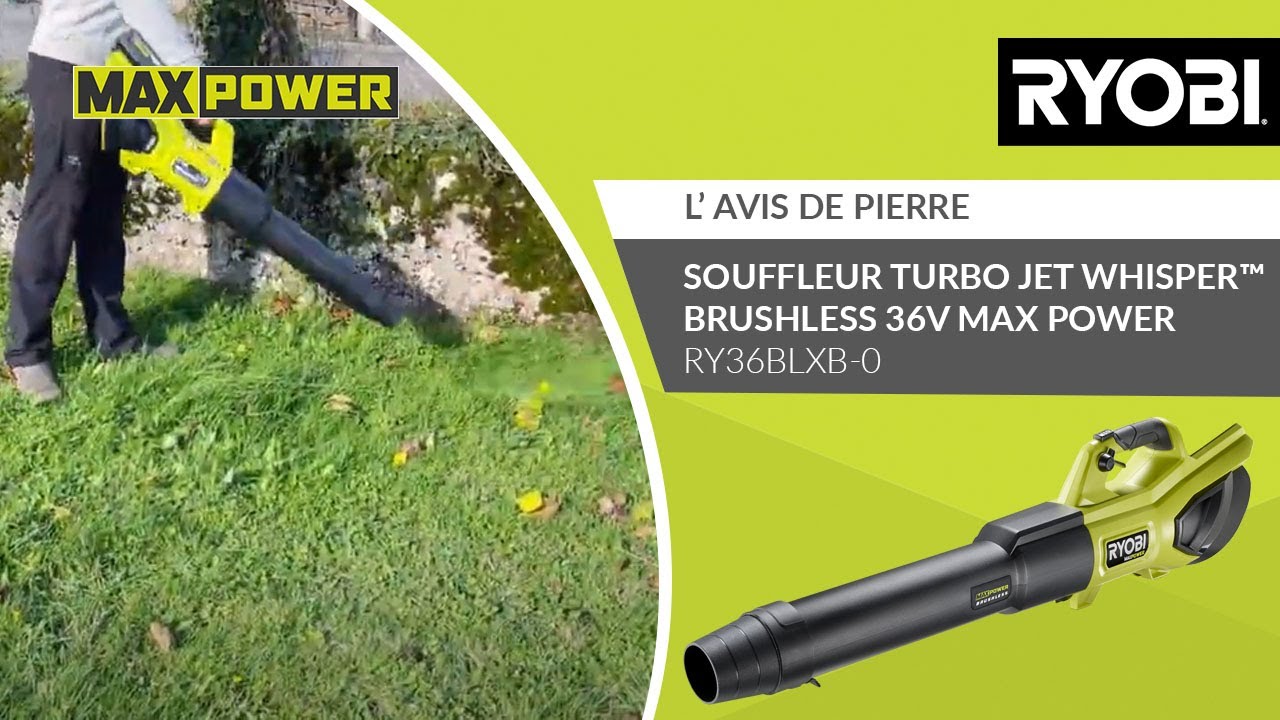 Souffleur Turbo Jet Whisper™ Brushless 36V MAX POWER RYOBI® RY36BLXB-0 ...