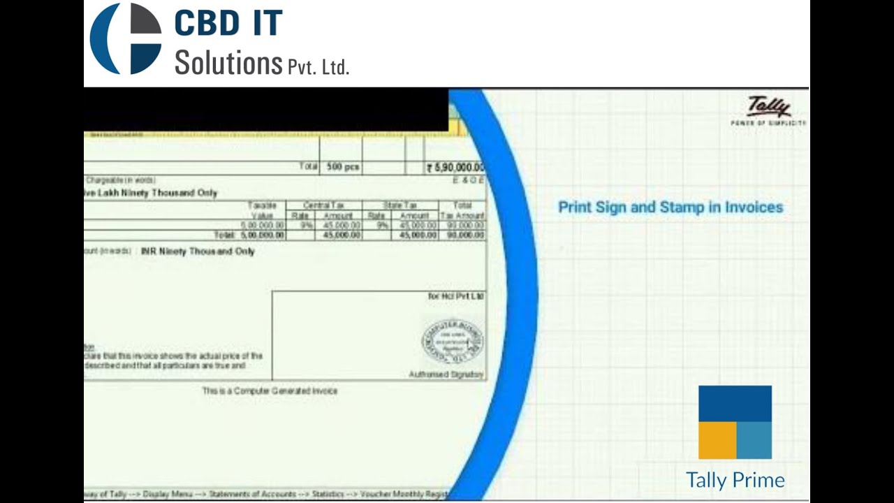Stamp and sign invoice from Tally | call us Now : 9821970999 - YouTube