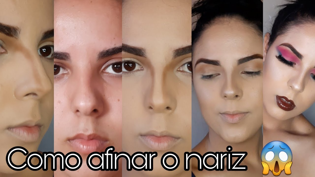 COMO AFINAR O NARIZ! com maquiagem (rinoplastia com maquiagem ) #contornodonariz #contornofacial ...
