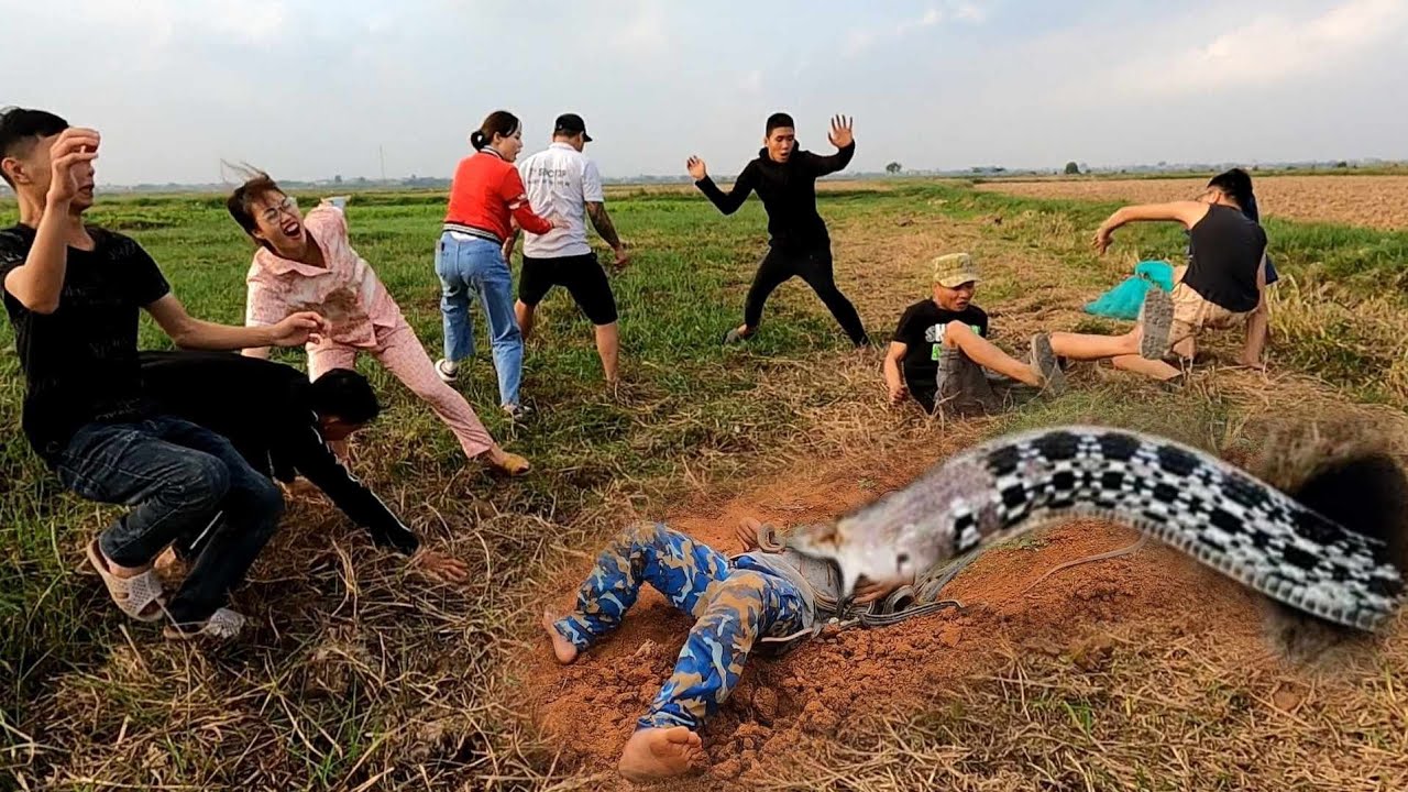 The hunter captured a group of extremely strange snakes - YouTube