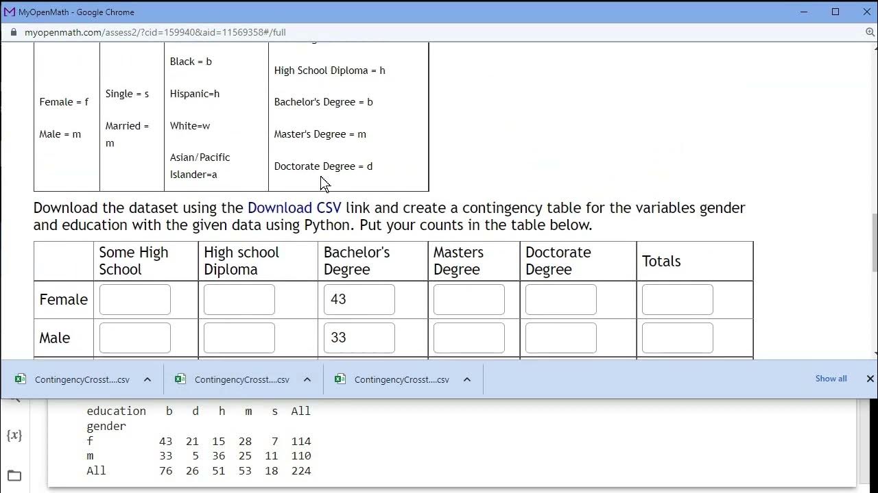 STA2023: Contingency Table Cross Tab - YouTube
