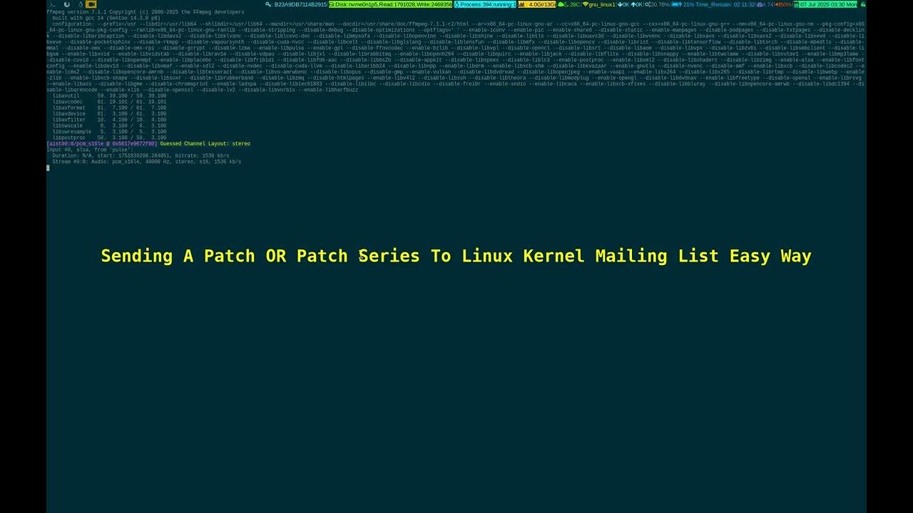 Sending A Patch OR Patch Series To The Linux Kernel Mailing List Easy Way 2025_07_07_03:30:08 ...