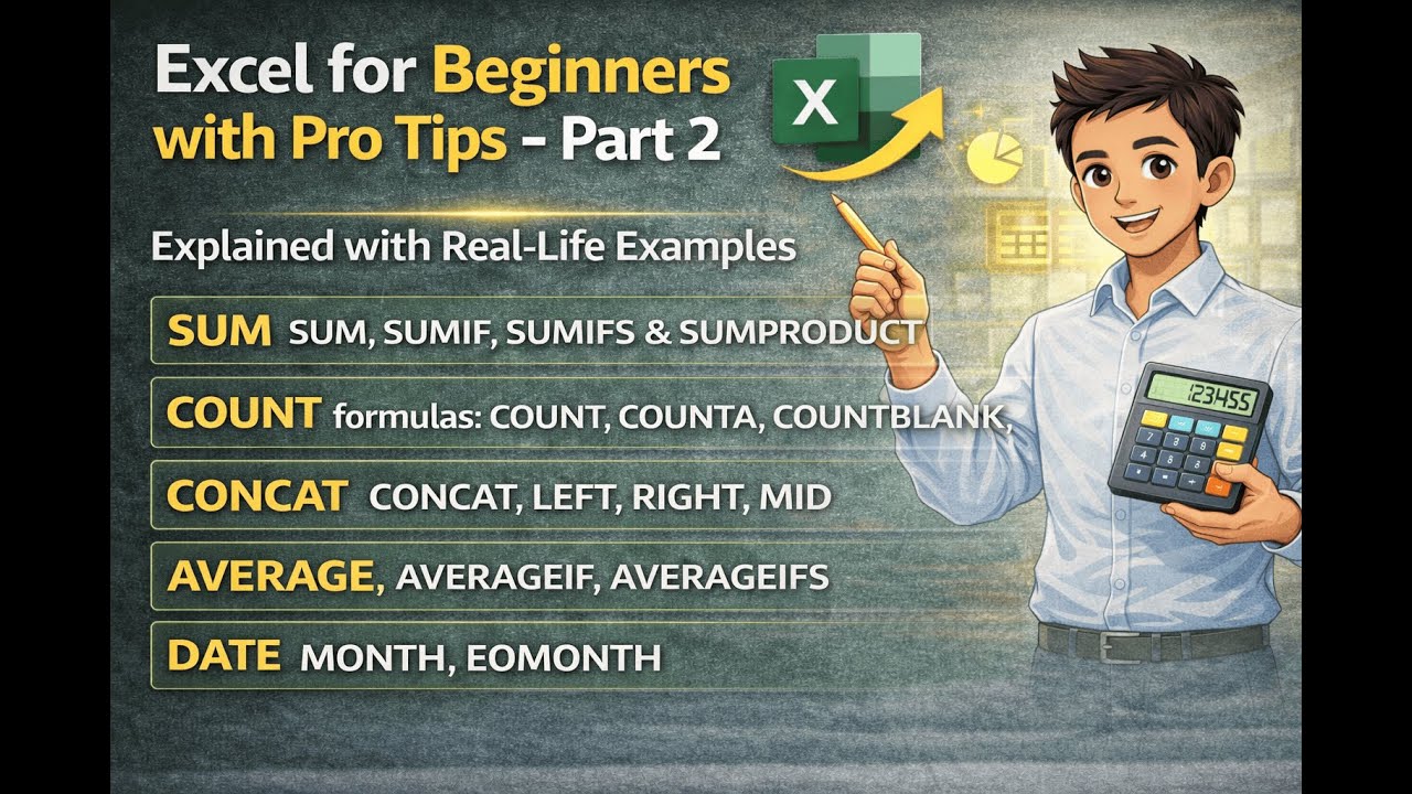 Excel for beginners – Full course Part 2 with real-life examples || SUM ...