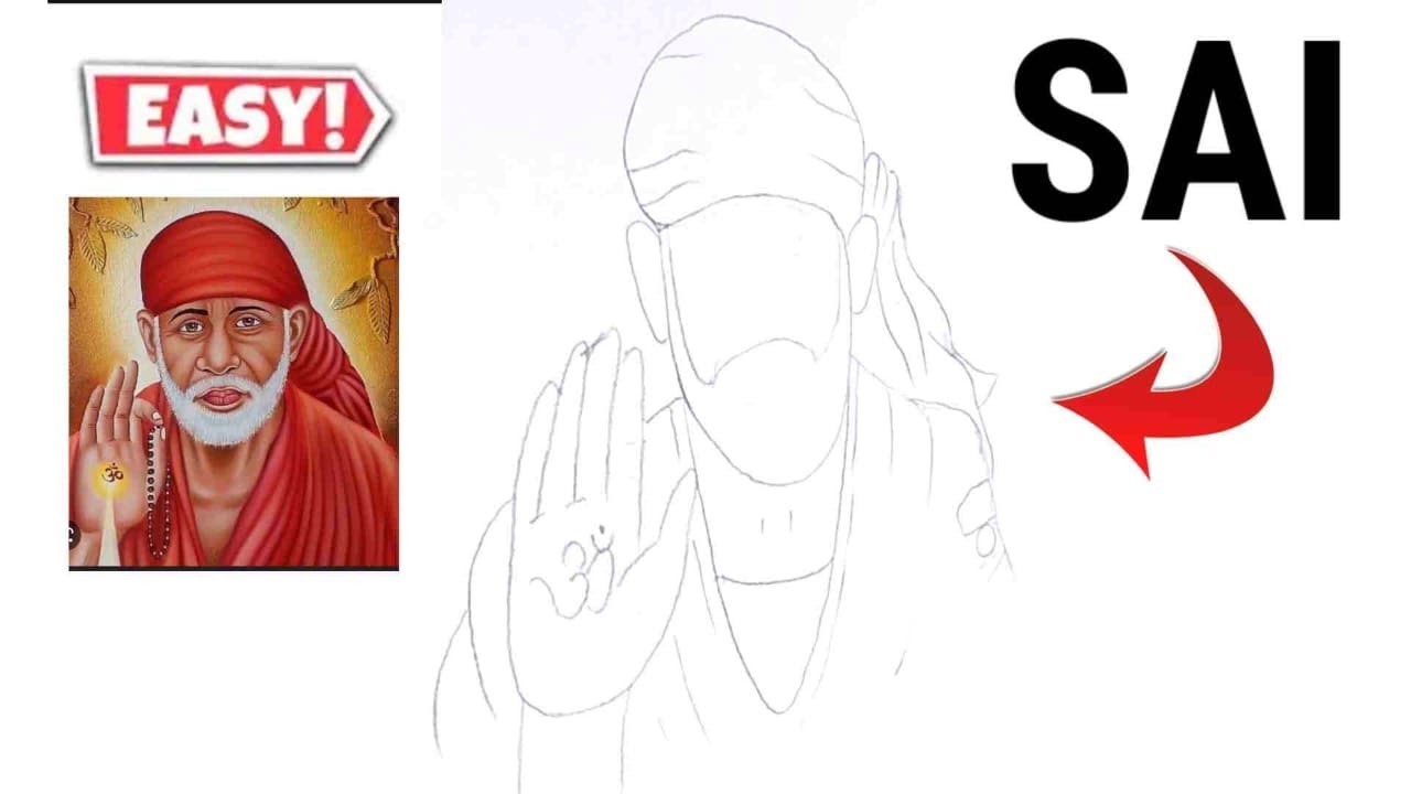 SAI BABA Drawing From SAI Word only | OM SAI RAM @somasahaart - YouTube