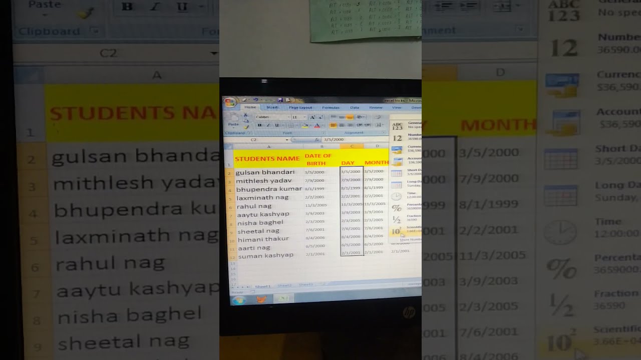 Excel Tricks Day Formula In Excel shorts viralshort ytshorts Excel Tricks Day Formula In Excel shorts viralshort ytshorts