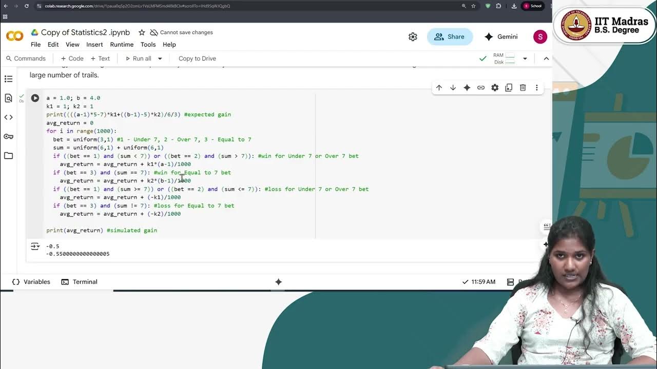 W3_L3_Simulation of expected value using python - YouTube