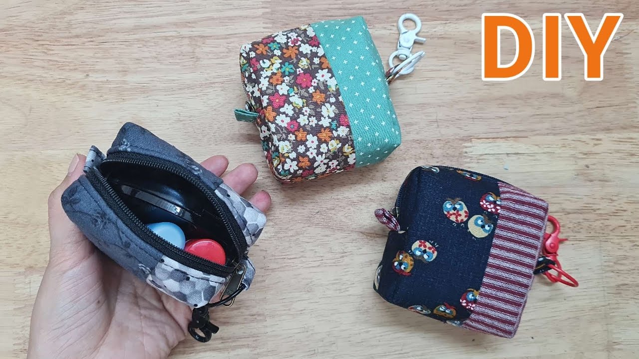EP225 : DIY Coin bag [ Cute and Easy bag sewing tutorial ] - YouTube