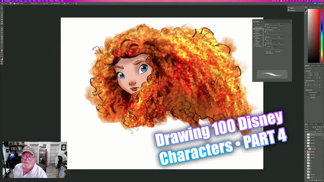 Drawing 100 Years Of Disney Characters - PART 4 - Wacom