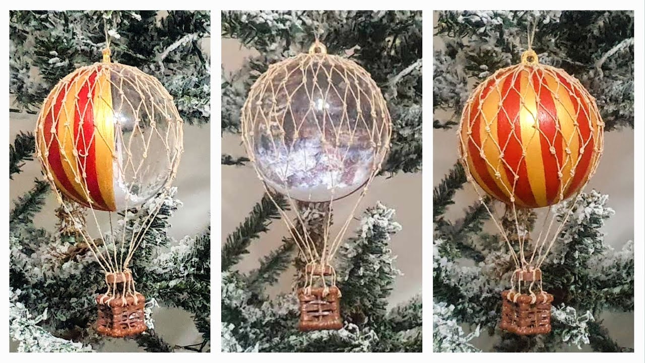Make a Vintage Style Christmas Hot Air Balloon from a craft bauble ...