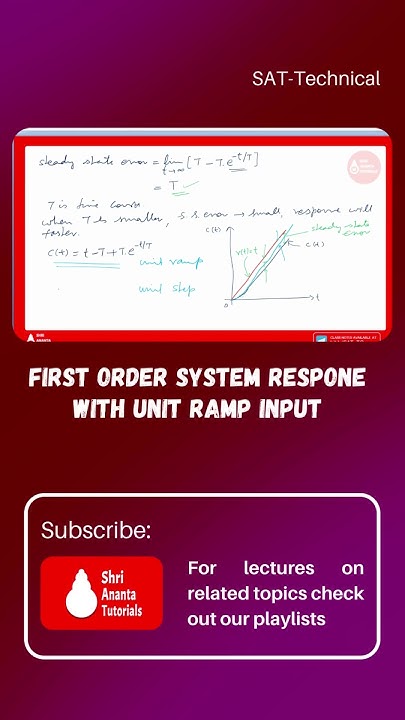 First Order Control System with Unit Ramp input #electricalengineering #control #controlsystem ...