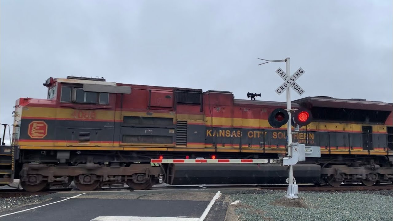 UP 2588 Z-Train Intermodal With KCSM As DPU North - W. Acampo Road Railroad Crossing, Thornton ...