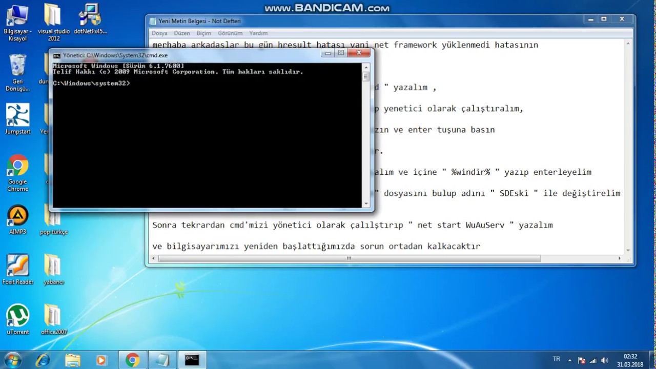 HRESULT 0xc Hatası Çözümü %100 (HRESULT 0xc error resolution) - YouTube