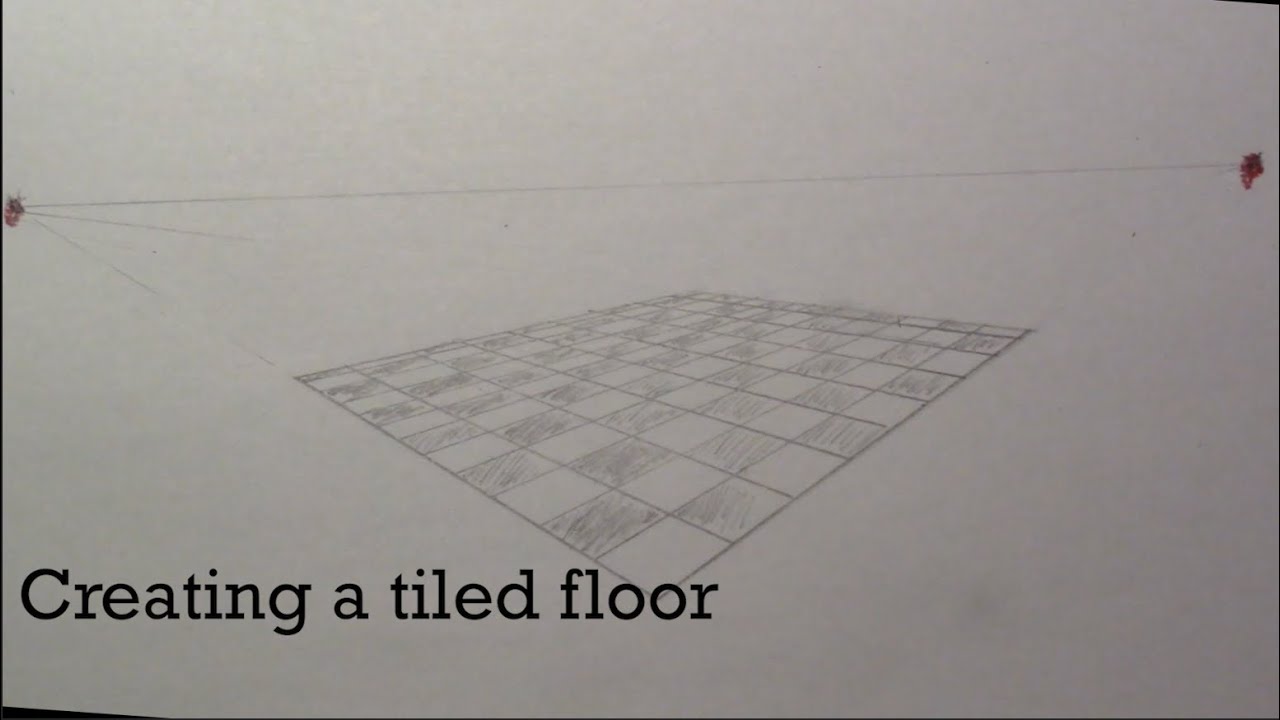 Creating Tiles on a Floor Using 2-Point Perspective - YouTube