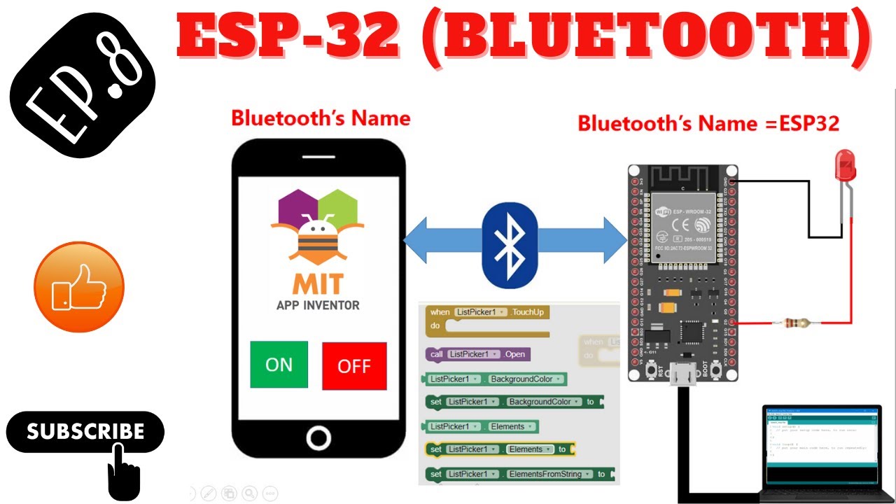 การใช้งาน Bluetooth ควบคุม ESP32 ผ่าน MIT APP - YouTube