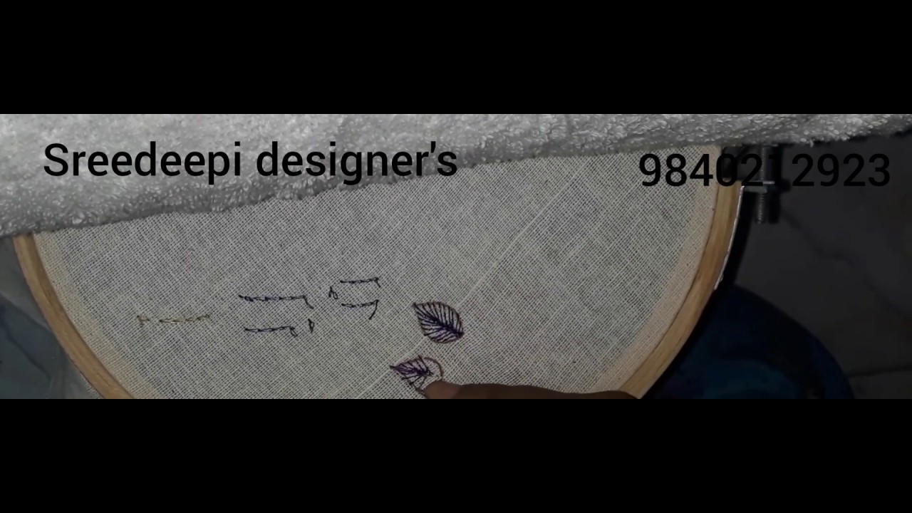 Aari class /5 beginners aari buttonhole stich/leaf filling/thilagam ...